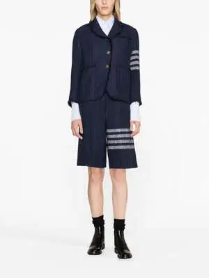 Thom Browne 4-bar Stripe Tweed Jacket - Blue