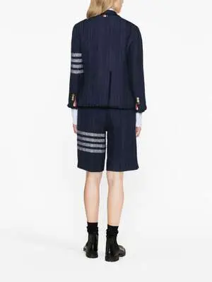 Thom Browne 4-bar Stripe Tweed Jacket - Blue