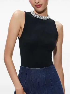 Alice + Olivia Amity Pearl-embellished Top