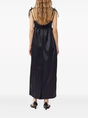 GANNI Sleeveless Satin Maxi Dress