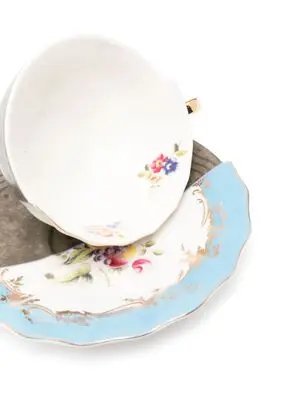 SELETTI Hybrid Kerma Floral-print Tea Cup Set - Grey