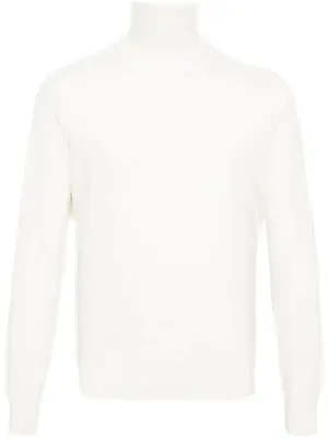 DELL'OGLIO Roll-neck Knit Jumper - White