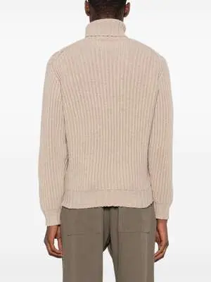 DELL'OGLIO Roll-neck Cashmere Jumper - Neutrals