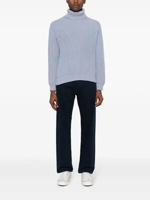 DELL'OGLIO Roll-neck Cashmere Jumper - Blue