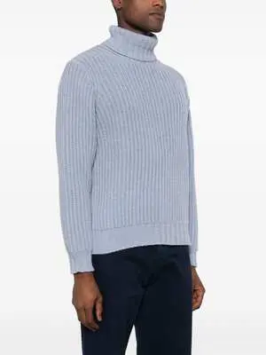 DELL'OGLIO Roll-neck Cashmere Jumper - Blue