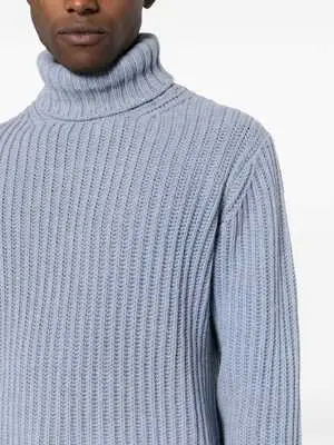DELL'OGLIO Roll-neck Cashmere Jumper - Blue
