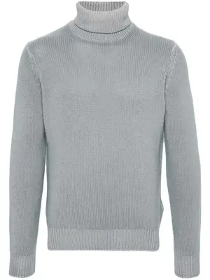 DELL'OGLIO Roll-neck Knit Jumper - Grey
