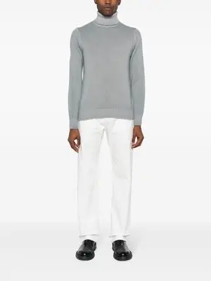 DELL'OGLIO Roll-neck Knit Jumper - Grey