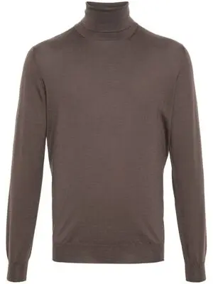 DELL'OGLIO Roll-neck Knit Jumper - Grey