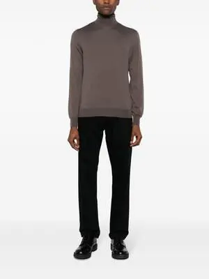 DELL'OGLIO Roll-neck Knit Jumper - Grey