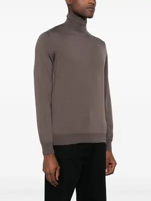 DELL'OGLIO Roll-neck Knit Jumper - Grey