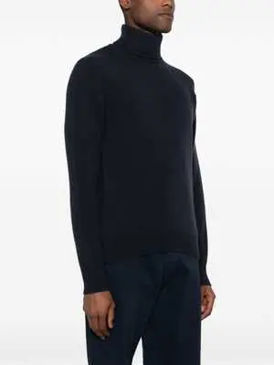 DELL'OGLIO Roll-neck Knit Jumper - Blue