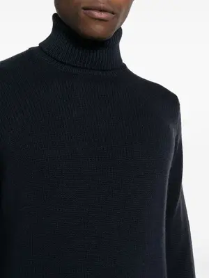 DELL'OGLIO Roll-neck Knit Jumper - Blue