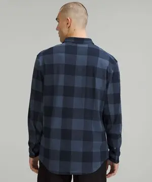 Lululemon Soft Knit Overshirt - Check Plaid True Navy Iron Blue