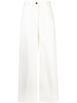 JIL SANDER High-waist Wide-leg Trousers - White