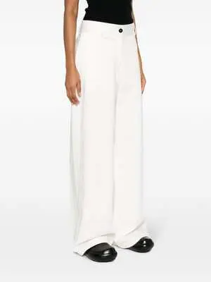JIL SANDER High-waist Wide-leg Trousers - White