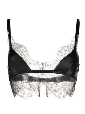 Dolce & Gabbana Lace-trim Satin Bra - Black