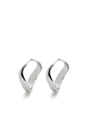 Monica Vinader Medium Swirl Hoop Earrings - Silver