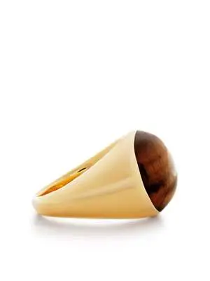 Monica Vinader Kate Young Tiger-eye Signet Band Ring - Gold