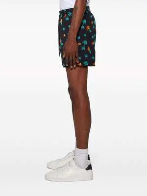 Vilebrequin Mistral Piranhas-embroidered Swim Shorts - Black