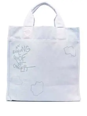 OBJECTS IV LIFE Slogan-print Cotton Tote Bag - Purple