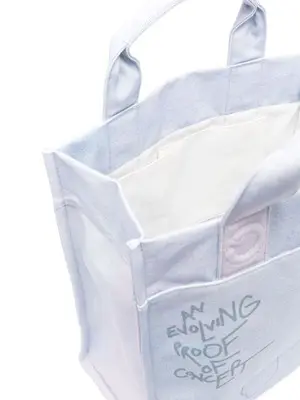 OBJECTS IV LIFE Slogan-print Cotton Tote Bag - Purple