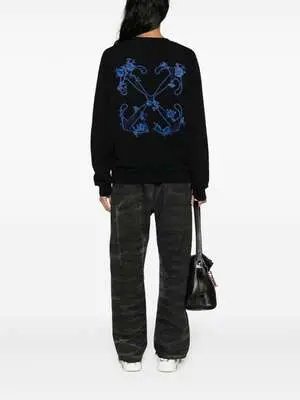 Off-White Arrows Floral-embroidered Sweatshirt - Black