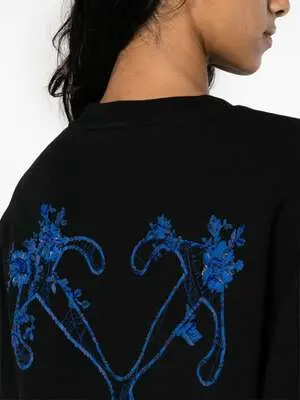 Off-White Arrows Floral-embroidered Sweatshirt - Black