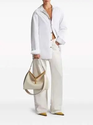 Etro Large Vela Leather Shoulder Bag - White