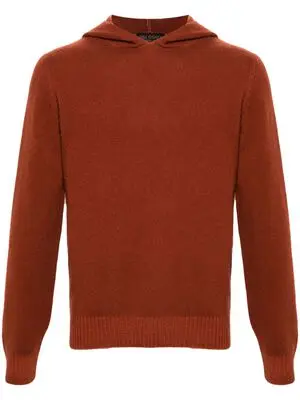 DELL'OGLIO Knitted Hoodie - Orange