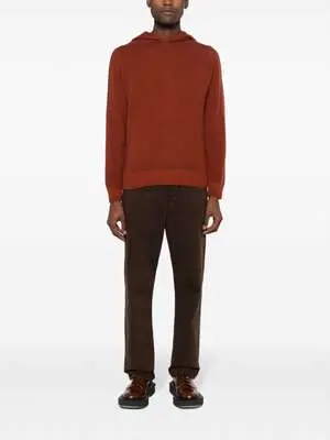DELL'OGLIO Knitted Hoodie - Orange