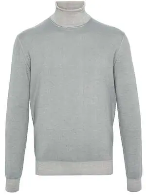 DELL'OGLIO Roll-neck Knitted Jumper - Grey