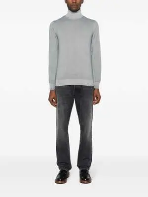 DELL'OGLIO Roll-neck Knitted Jumper - Grey