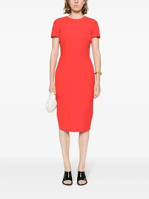 Victoria Beckham Crepe Shift Dress - Red