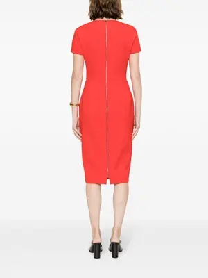 Victoria Beckham Crepe Shift Dress - Red