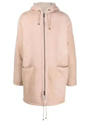GIORGIO BRATO Shearling-trim Hooded Jacket - Neutrals