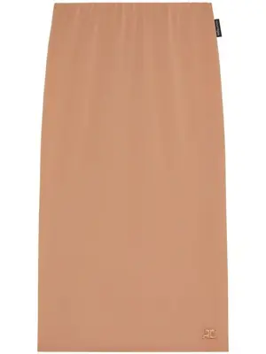 COURREGES Semi-sheer Midi Skirt - Neutrals