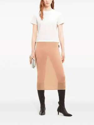 COURREGES Semi-sheer Midi Skirt - Neutrals