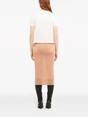 COURREGES Semi-sheer Midi Skirt - Neutrals