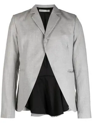 AARON ESH Pleat-detail Wool Blazer