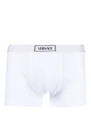 Versace 90s Logo Ribbed Briefs - White