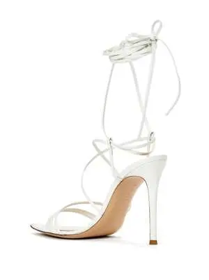 GIANVITO ROSSI 105mm Lace-up Leather Sandals
