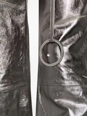 Attico Distressed Straight-leg Leather Trousers
