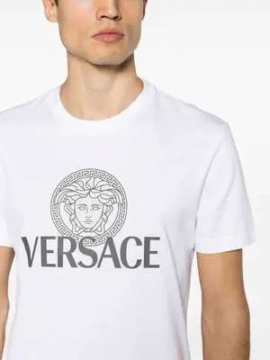Versace Printed Cotton-jersey T-shirt - White