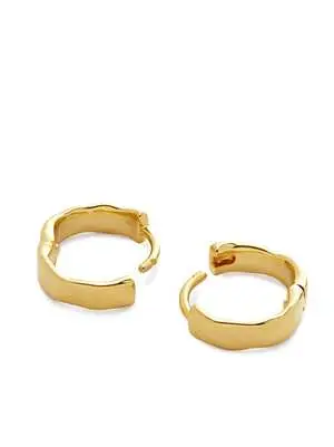 Monica Vinader Siren Muse Huggie Hoop Earrings In 18k Vermeil - Gold