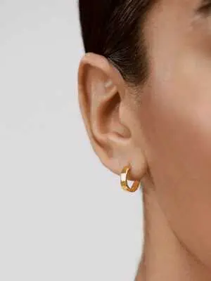 Monica Vinader Siren Muse Huggie Hoop Earrings In 18k Vermeil - Gold