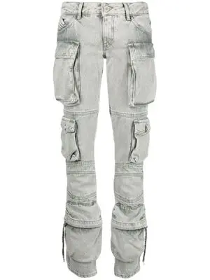 Attico Essie Straight-leg Cargo Jeans - Grey