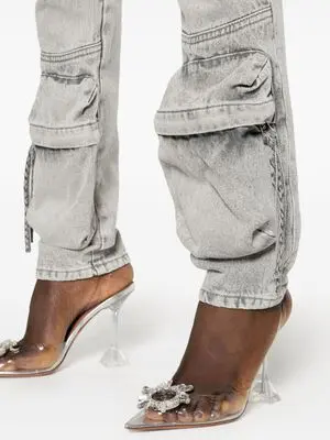 Attico Essie Straight-leg Cargo Jeans - Grey