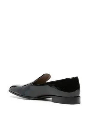 GIANVITO ROSSI Patent-finish Leather Loafers - Black
