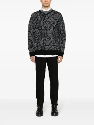 Versace Barocco-intarsia Wool Jumper
